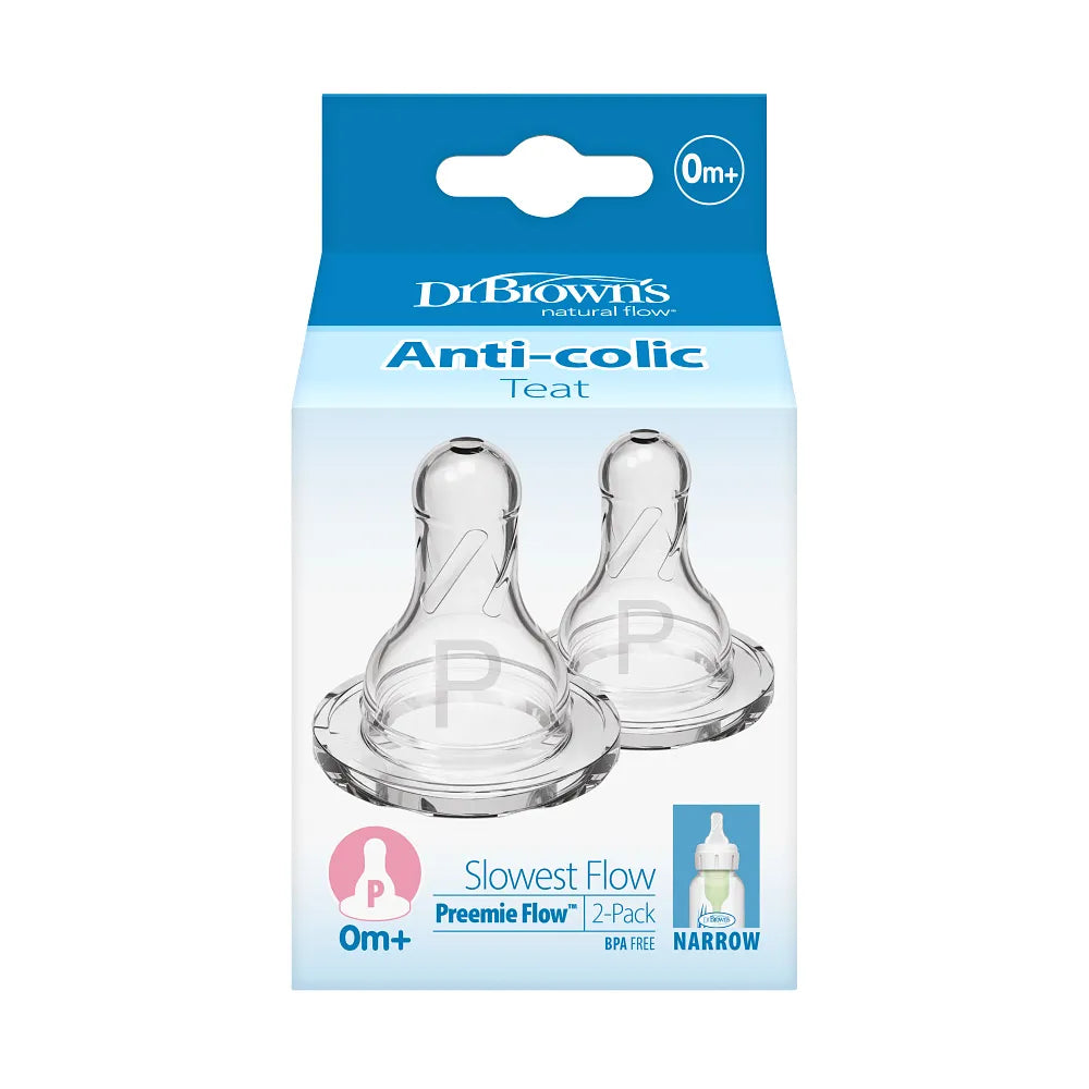 Dr. Brown's Natural Flow Narrow Baby Bottle Silicone Nipple, 2-Pack ...